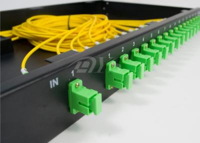 China SC/APC 1*16 PLC Optical Fiber Splitter Rack Mount Box Low Excess Loss for sale