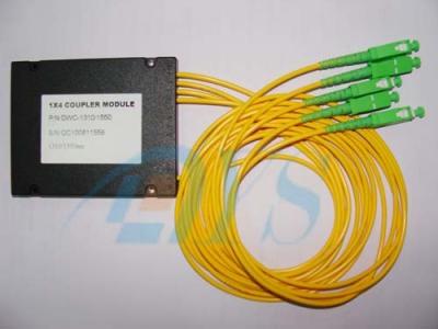 China 1 x 4 Singlemode Fiber Optic Splitter Couper With SC / APC Connector for sale