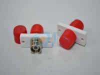 China Red Flange ST Optical Fiber Adapter For CAT High Back Reflection Loss Value for sale