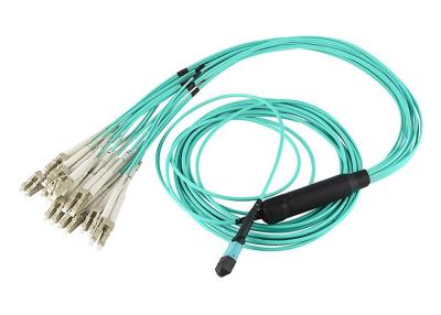 China 12F OM3 OM4 Fan Out MPO Patchcord For Data Communication Network for sale