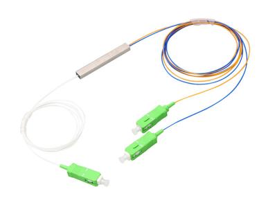 China FTTB fiber optic splitter 1x2 Plc Splitter Steel Tube Cable 2 Way for sale