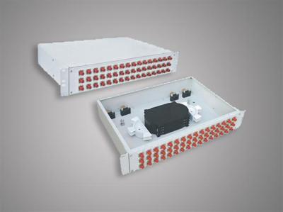 China 48 ports 2U 19'' Cold-rolled steel Fiber Optic Terminal Box for sale