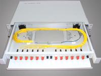 China FC / SC / ST / LC Fiber Optic Terminal Box , Sliding 19'' 1U Rack Mount Enclosure for sale