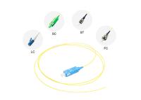 China 0.9mm Diameter 9/125 G657A1 LC/APC Simplex Fiber Optic Pigtail for sale