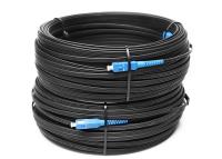 China Indoor Outdoor 1 Core G657A1 FTTH Fiber Optic Drop Cable With SC Connector for sale