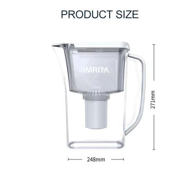 China Imrita 3.2L Alkaline Water Filter Pitcher with 200 Gallon Capacity and LED Timer for sale