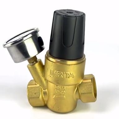 China IMRITA IMT-P-V8 Lead Free Brass Water Pressure Regulator 116x47x120mm with Gauge 0.1-1.6MPa Range for sale