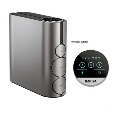 China IMRITA Silver 120W Reverse Osmosis Water Purifier System with 0.0001μm Filtration and Smart Faucet Display for sale