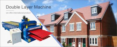 China Double Roofing Sheets Forming Machine 0.3-0.8mm Thickness 20m/min Speed for sale