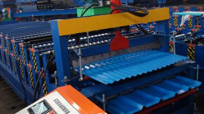 China Double Layer Roofing Sheet Tile Forming Machine 0.3-0.8mm Thickness 15-20m/min for sale