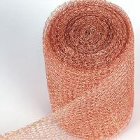 China Knitted Copper Cleaning Mesh 100mm Hole Size Customized 98% Porosity for sale