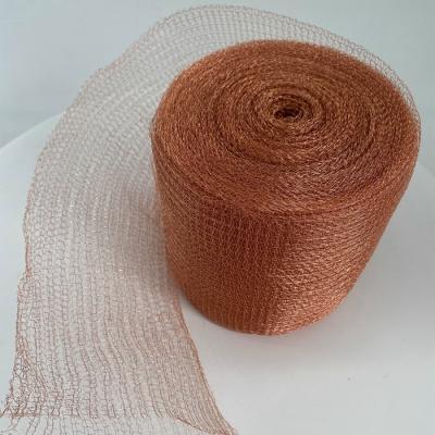 China Pure Copper Knitted Mesh Fabric 4mmx5mm Woven Style Rust Resistant for sale