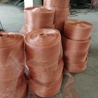 China Pure Copper Knitted Mesh Fabric 4mmx5mm Woven Style Rust Resistant for sale