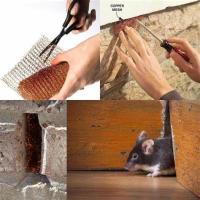 China Knitted Copper Wire Mesh Roll 127mm 0.2mm Diameter Rodent Control Barrier for sale