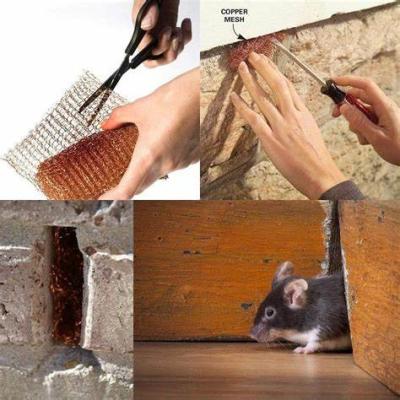 China Knitted Copper Wire Mesh Roll 127mm 0.2mm Diameter Rodent Control Barrier for sale