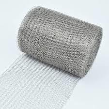 China Silver Stainless Steel Knitted Wire Mesh Roll 100mm - 600mm 30m - 100m Length 99% Filter Rating for sale