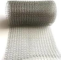 China Silver Stainless Steel Knitted Wire Mesh Roll 100mm - 600mm 30m - 100m Length 99% Filter Rating for sale