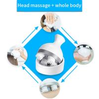 China Automatic Handheld Vibrating Scalp Massager Kneading Electric Silicone Head Massager for sale