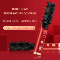 China Professional Hair Straightener Comb USB Rechargeable Cordless Hair Straightener Brush for sale
