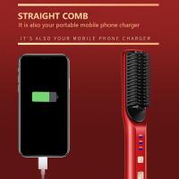 China Professional Hair Straightener Comb USB Rechargeable Cordless Hair Straightener Brush for sale