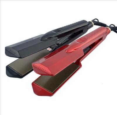 China 1.75 Inch Flat Iron Hair Straightener Wide Plate Fast Heating Ceramic Titanium Fiberglass for sale