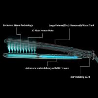 China Flat Iron Heating Steam Hair Straightener Black Titanium Tourmaline Coating for sale