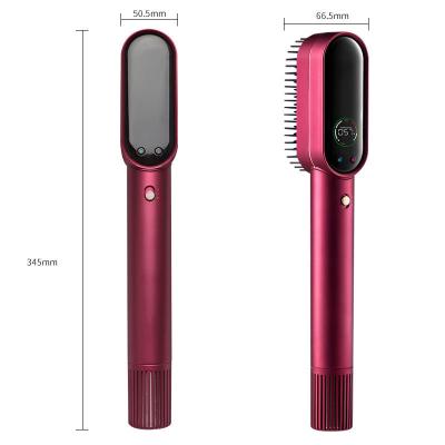China Ceramic Hair Straightening Brush Straight Hair Comb Brush 220V Customized Color for sale