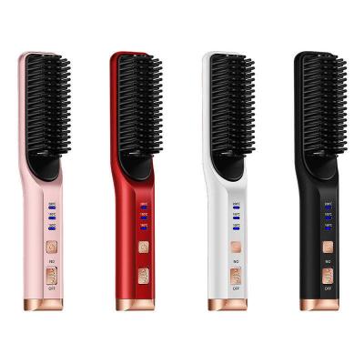China Cordless Hair Straightener Brush LED Display Portable USB Rechargeable Wireless for sale