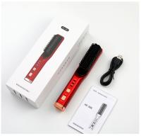 China Cordless Hair Straightener Brush LED Display Portable USB Rechargeable Wireless for sale