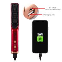 China Mini 2 In 1 Hair Straightener Brush Rechargeable Cordless Flat Iron For Travel / Home for sale