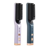 China 160-200C Electric Hair Straightener Brush Wireless Cordless Ceramic Coating Plate for sale
