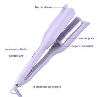 China 3 Barrel Electric Hair Curler LCD Display Ceramic Irons Hair Curling Waver for sale