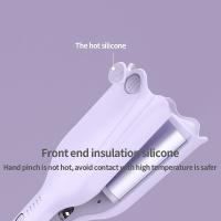 China PTC Heater Ceramic Hair Waver LCD Display 3 Barrel Electric Hair Curler for sale