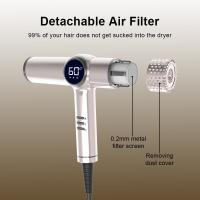 China Portable Brushless Motor Ionic Hair Blow Dryer 110000 RPM With Diffuser Magnetic Nozzle for sale