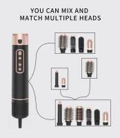 China 6 In 1 Negative Ion Blow Dryer Brush Curler Tools Ceramic Hot Air Brush for sale