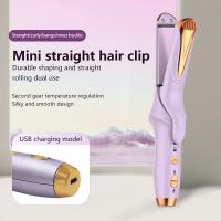 China Hair Curling Portable 2 In 1 Hair Straightener And Curler Led Temperature Wireless Ceramic Hair Care And Styling Iron for sale