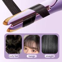 China 2 In 1 Hair Straightener And Curler Ceramic Hair Care And Styling Iron Hair Curling Led Temperature Wireless Machine for sale
