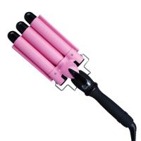 China Three Barrel Curling Iron Wand 32mm Ceramic Tourmaline 1 Inch 3 Barrel Hair Waver for sale
