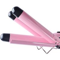 China Three Barrel Curling Iron Wand 32mm Ceramic Tourmaline 1 Inch 3 Barrel Hair Waver for sale