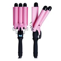 China Three Barrel Curling Iron Wand 32mm Ceramic Tourmaline 1 Inch 3 Barrel Hair Waver for sale