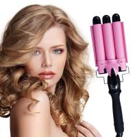 China Three Barrel Curling Iron Wand 32mm Ceramic Tourmaline 1 Inch 3 Barrel Hair Waver for sale