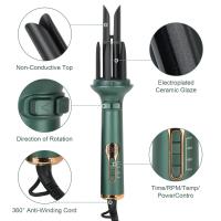 China 1.8M Power cord Auto Ceramic Hair Curler Bidirectional Dual Voltage Curling Wand for sale