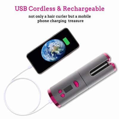 China 5000mAh 5V 2A Cordless Rechargeable Hair Curler With 6 Temperature Timer Settings for sale