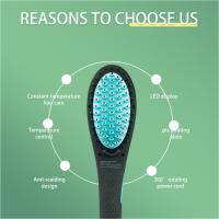 China Professional Ceramic Flat Iron Comb 110V-240v Dual Voltage Hair Straightener Brush for sale