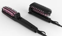 China 5 Heat Levels Frizz Free PTC Heating Ionic Hair Straightener Brush 180-230C for sale