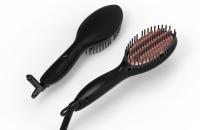 China 210C 410F Small Ionic Hair Straightening Brush Mens Beard Straightener for sale