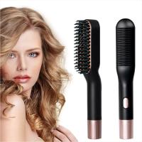 China FCC  110-240v Heated Beard Straightening Brush / Ionic Hair Brush Straightener for sale