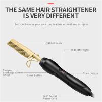 China Gold Plated 410F 45w Heated Styling Comb Titanium Straightening Comb for sale