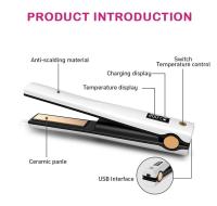 China OEM Logo 9*1.7inch Wireless Hair Tools Mini Cordless Rechargeable Flat Iron for sale