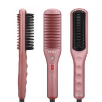 China Ceramic Fast Hair Straightener Brush Hair Styling Hot Comb Anti Scald for sale